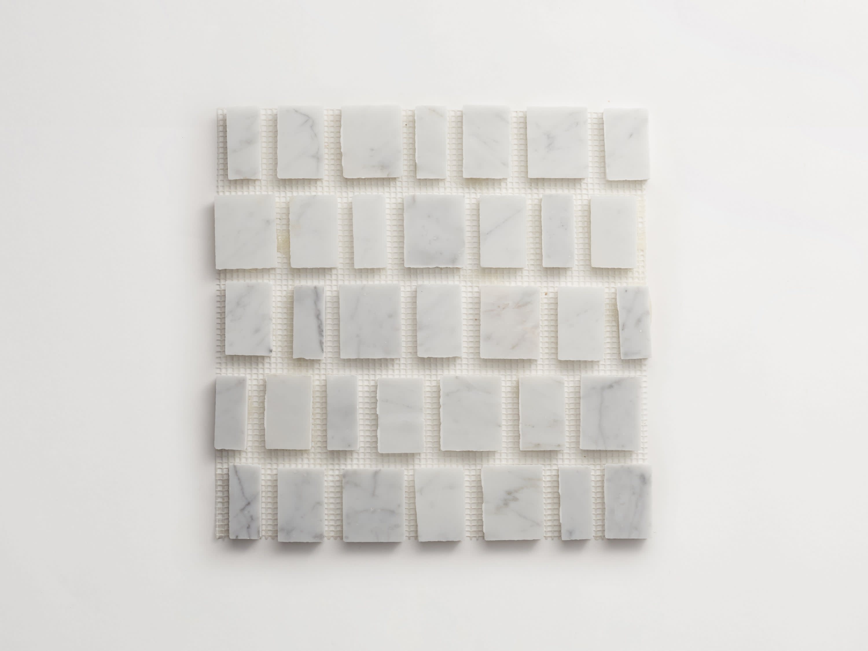 carrara marble | rough cut mosaic tile | large joint | clé – clé tile