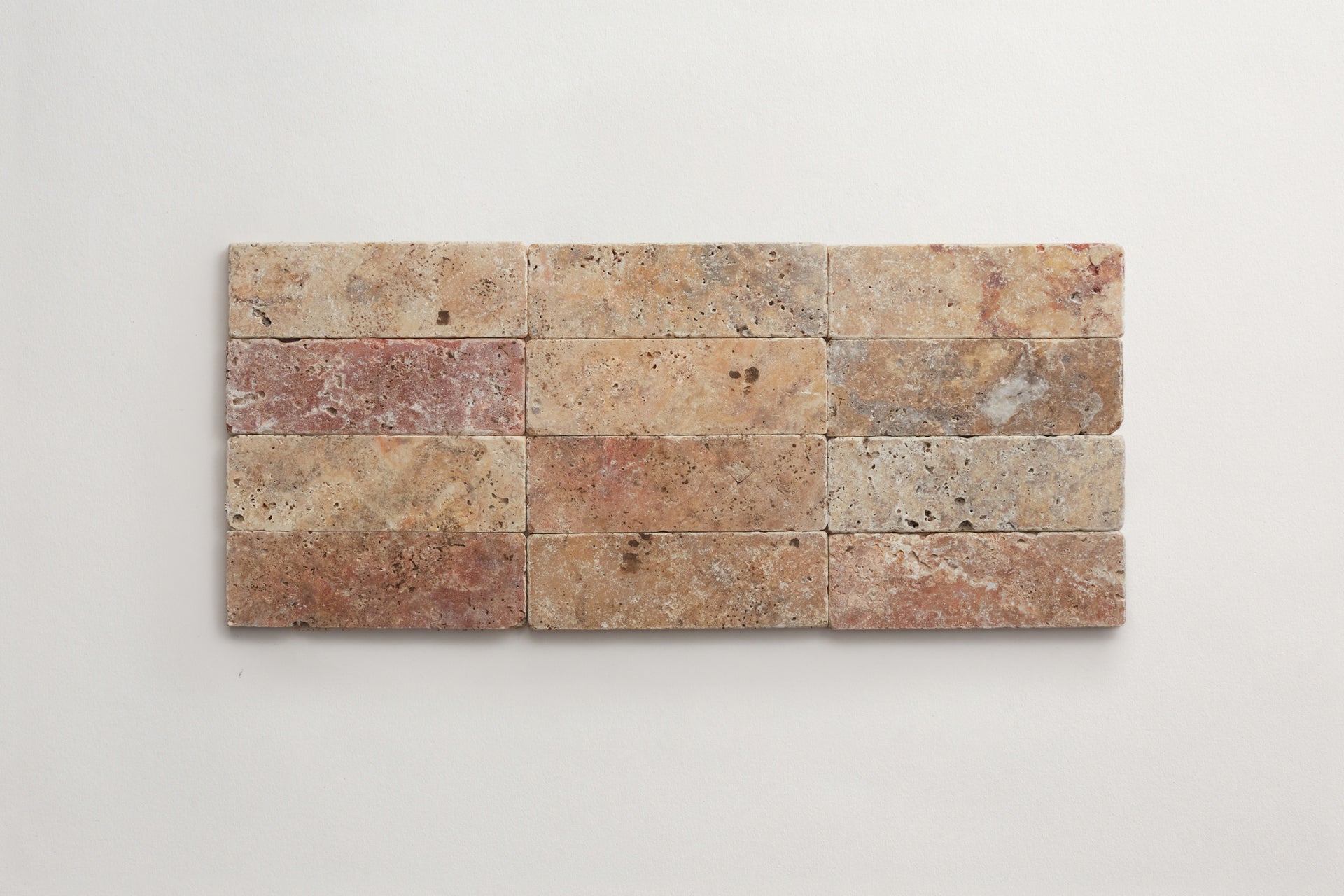 pantry pavers | tumbled travertine | 2x6 pumice tile | clé