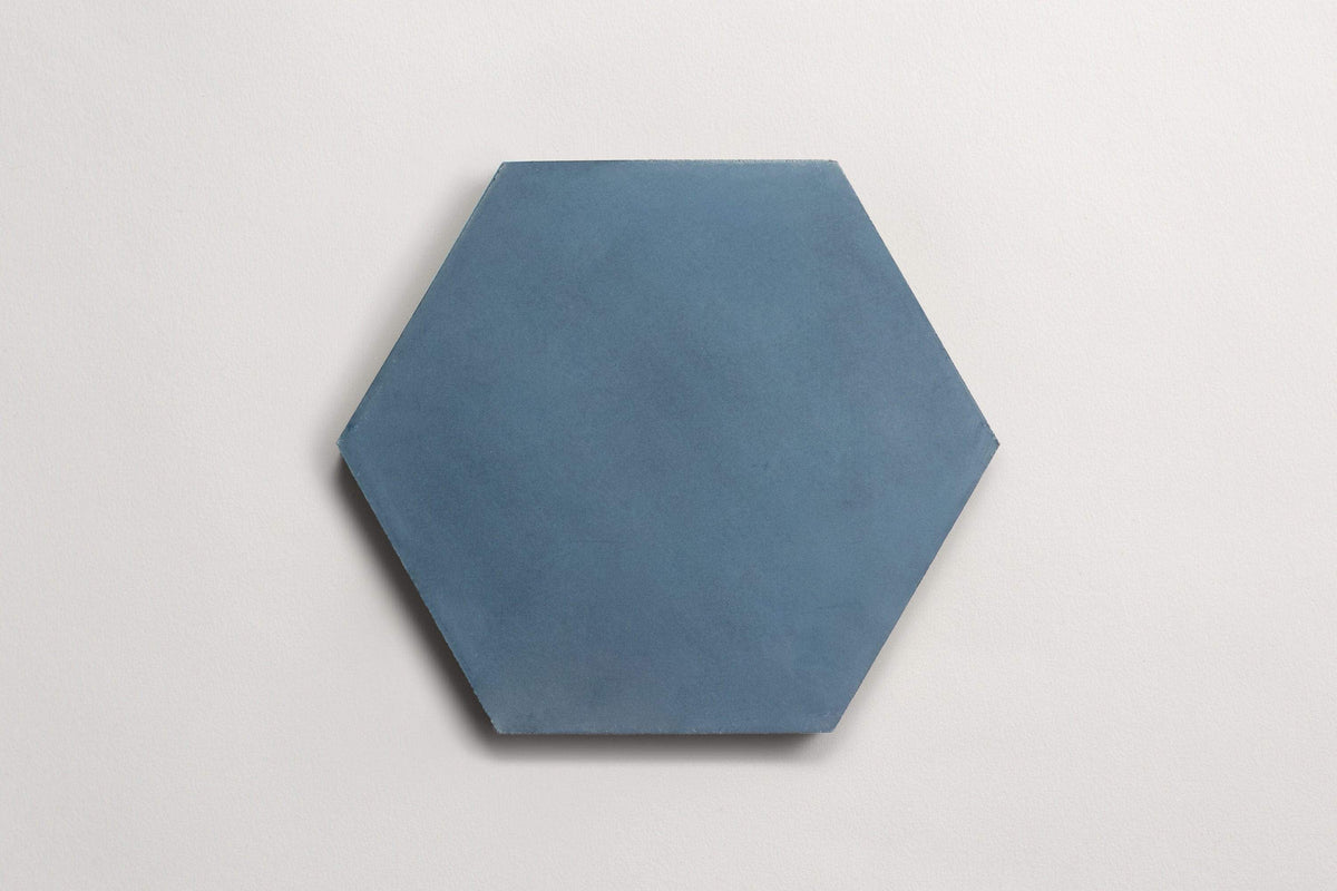 Cement tile | solid colors | 9x8 Hex | Federal Blue | clé