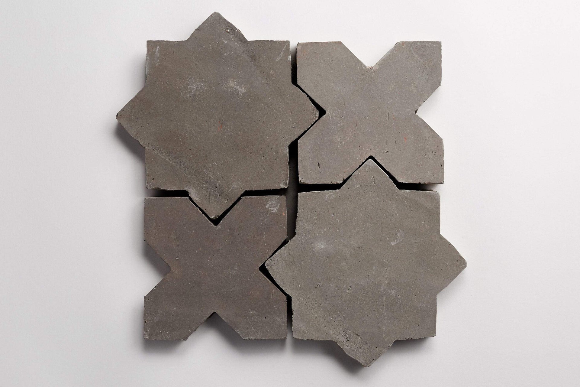 Terracotta Tile | Star + Cross | Unfinished Grey | clé Tile