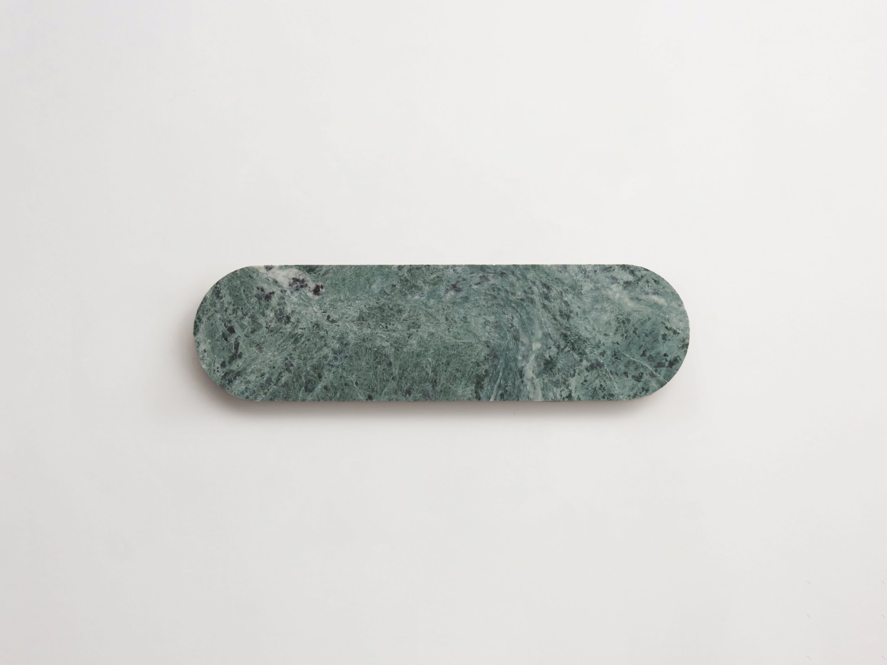 green marble | oval tile | lapidary | clé tile