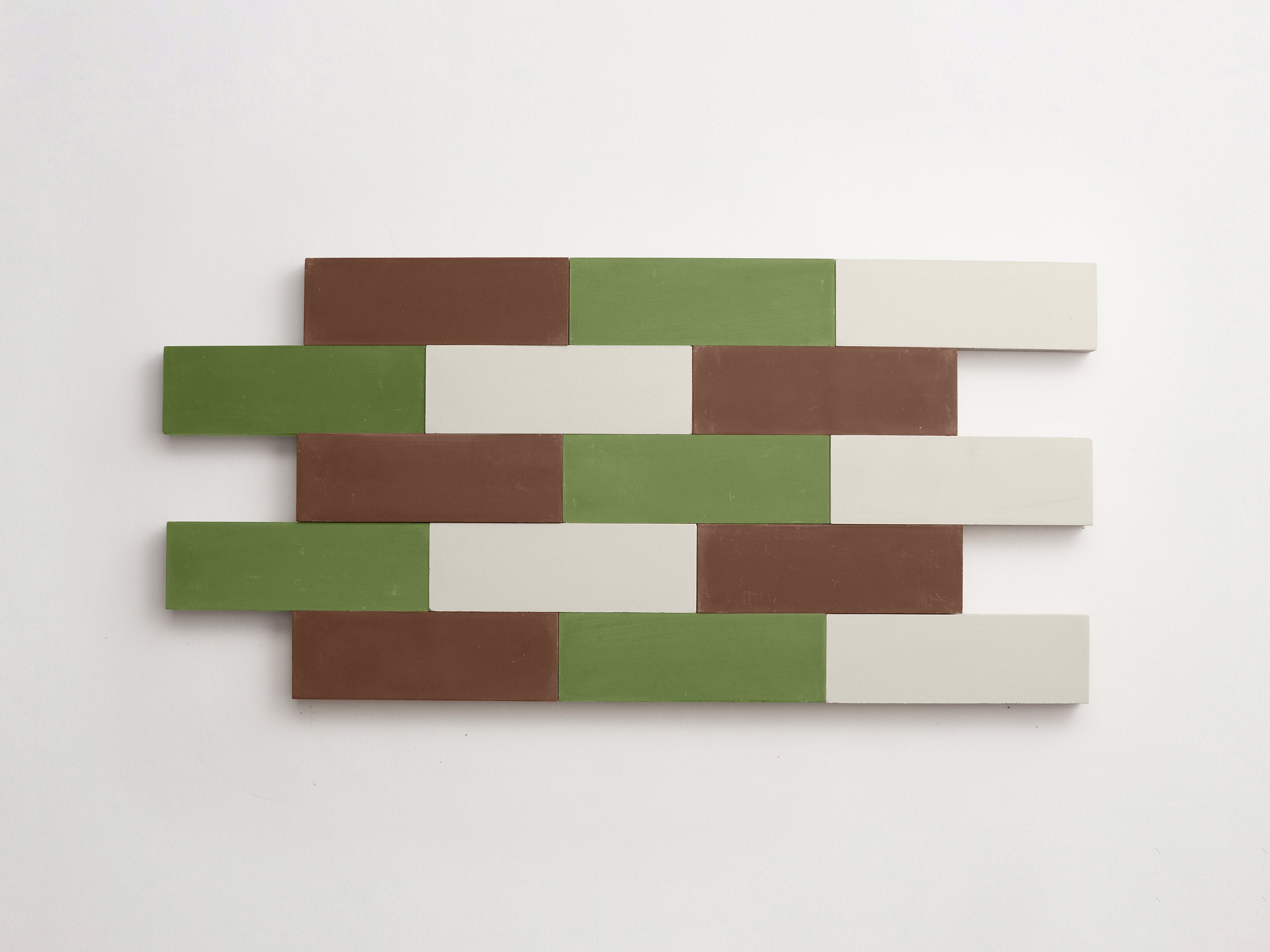 2x6 trio | brown, green | checkerboard cement tile | clé – clé tile
