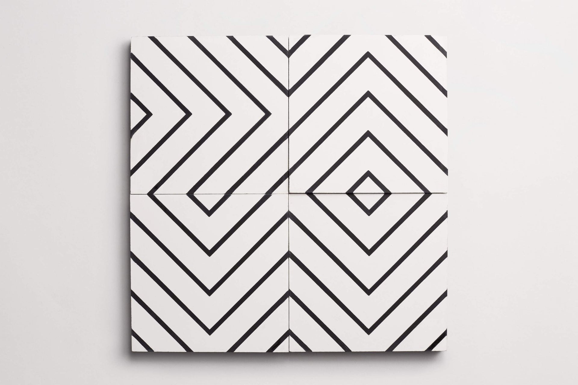 clé tile | concrete cement | zenith | pinstriped | white black