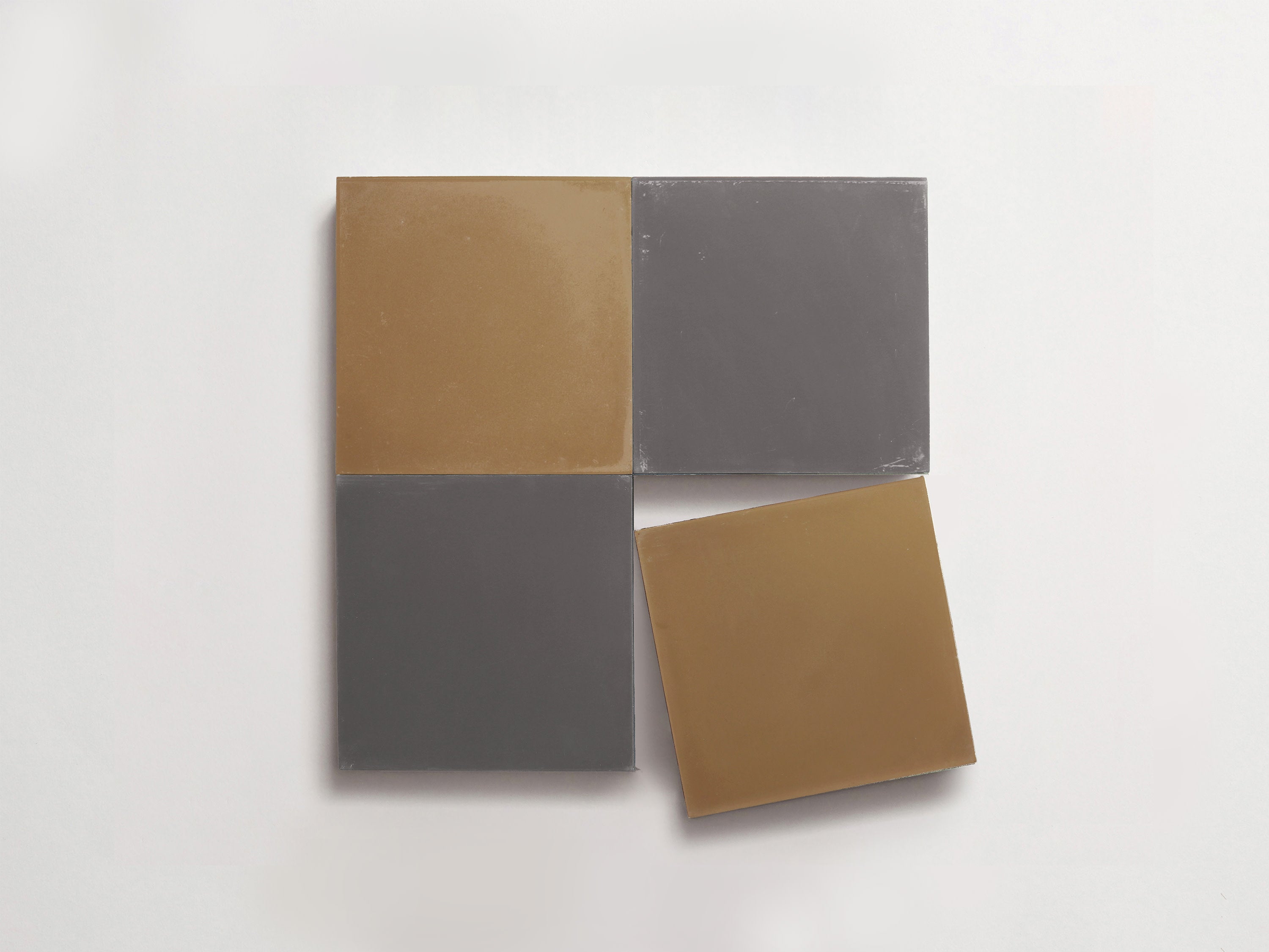 4x4 square | brown, grey | checkerboard cement tile | clé – clé tile
