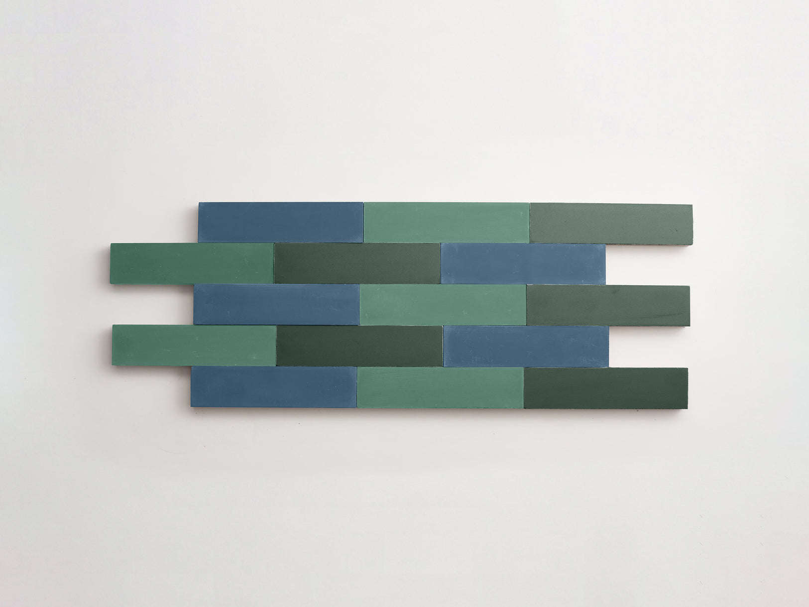 2x8 rectangle | green, blue | checkerboard cement tile | clé – clé tile