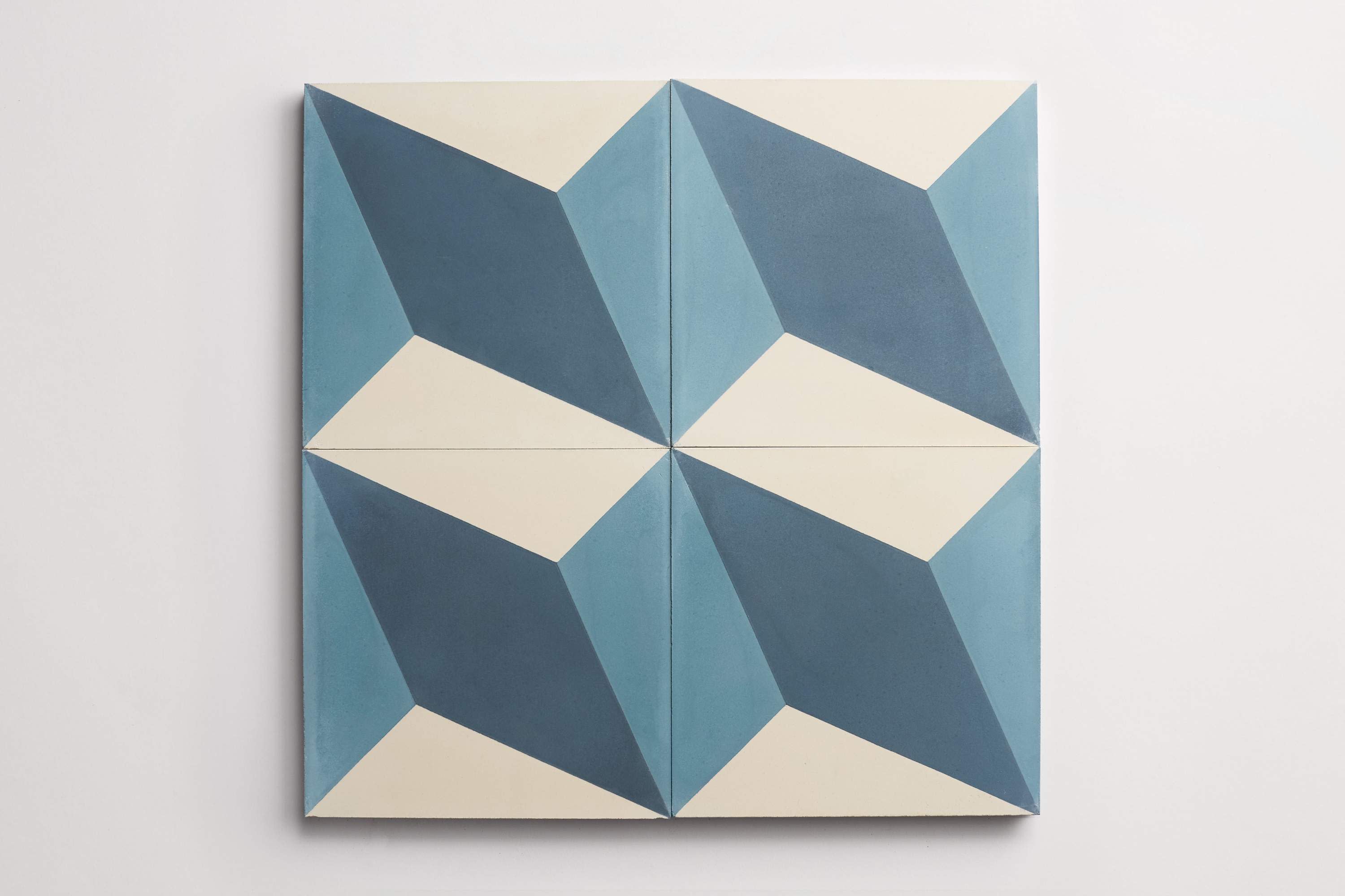 clé tile | cement | diamond twist | federal blue teal plaster