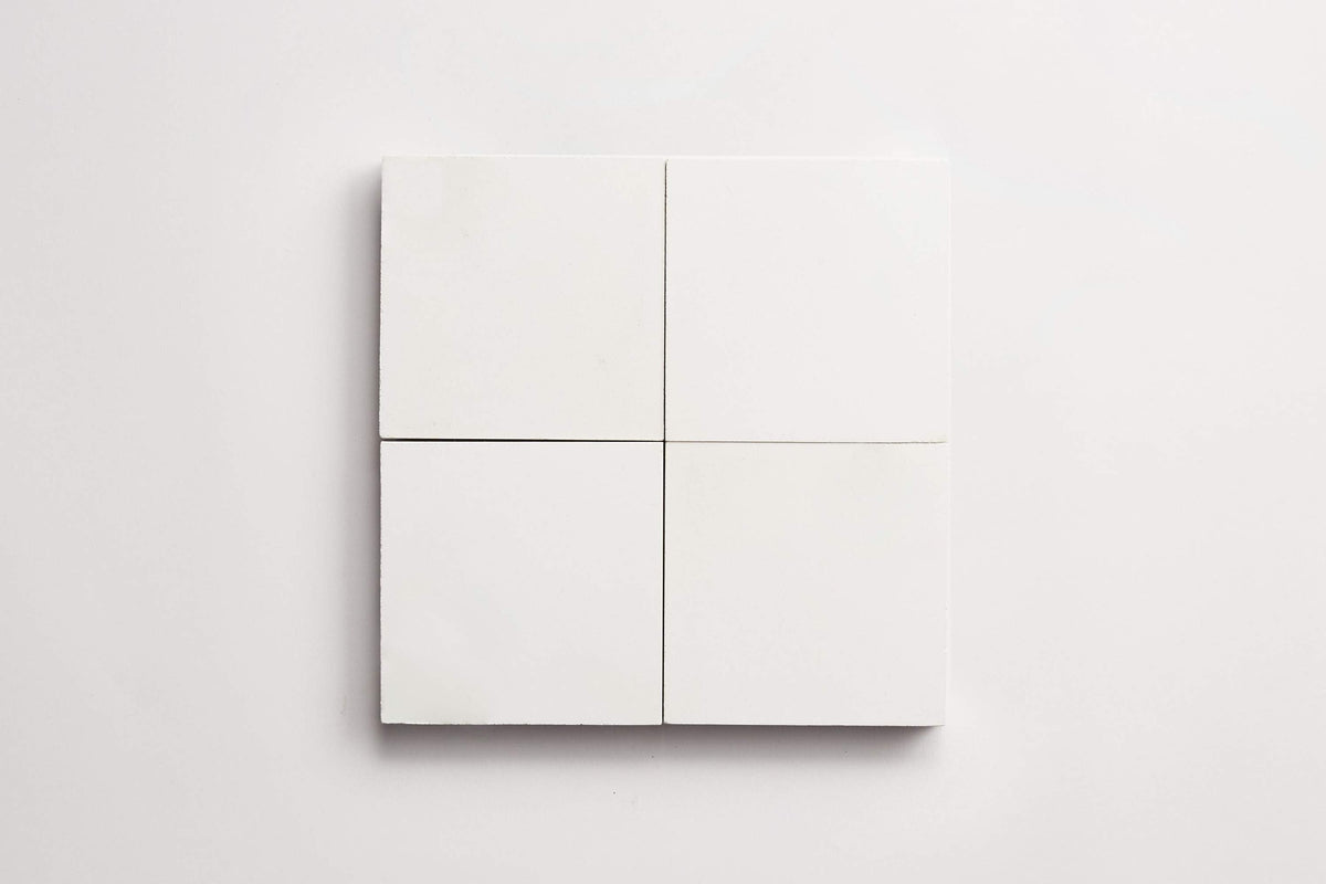 Cement Checkerboard Tile 4x4 Square | White White | clé – clé tile
