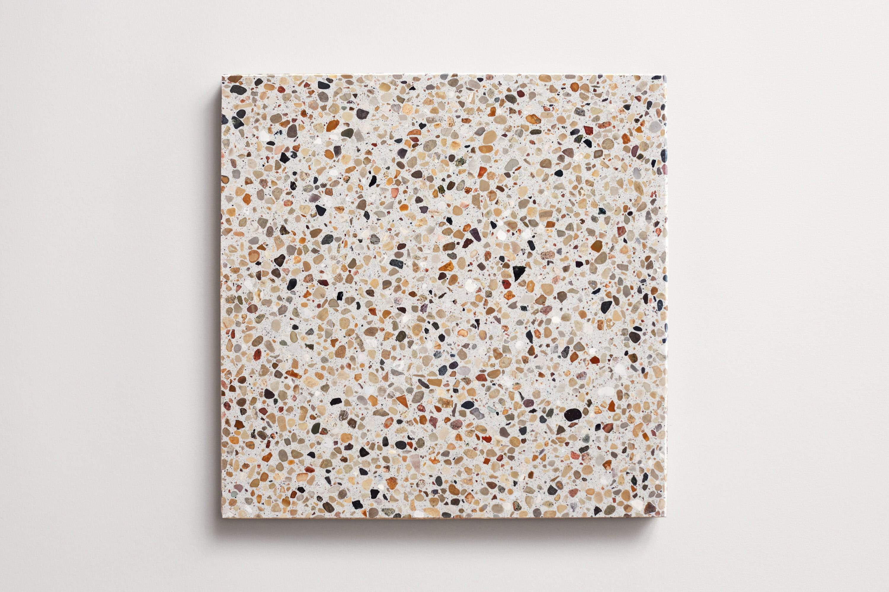 clé tile | forage terrazzo | cement | white | square 12x12