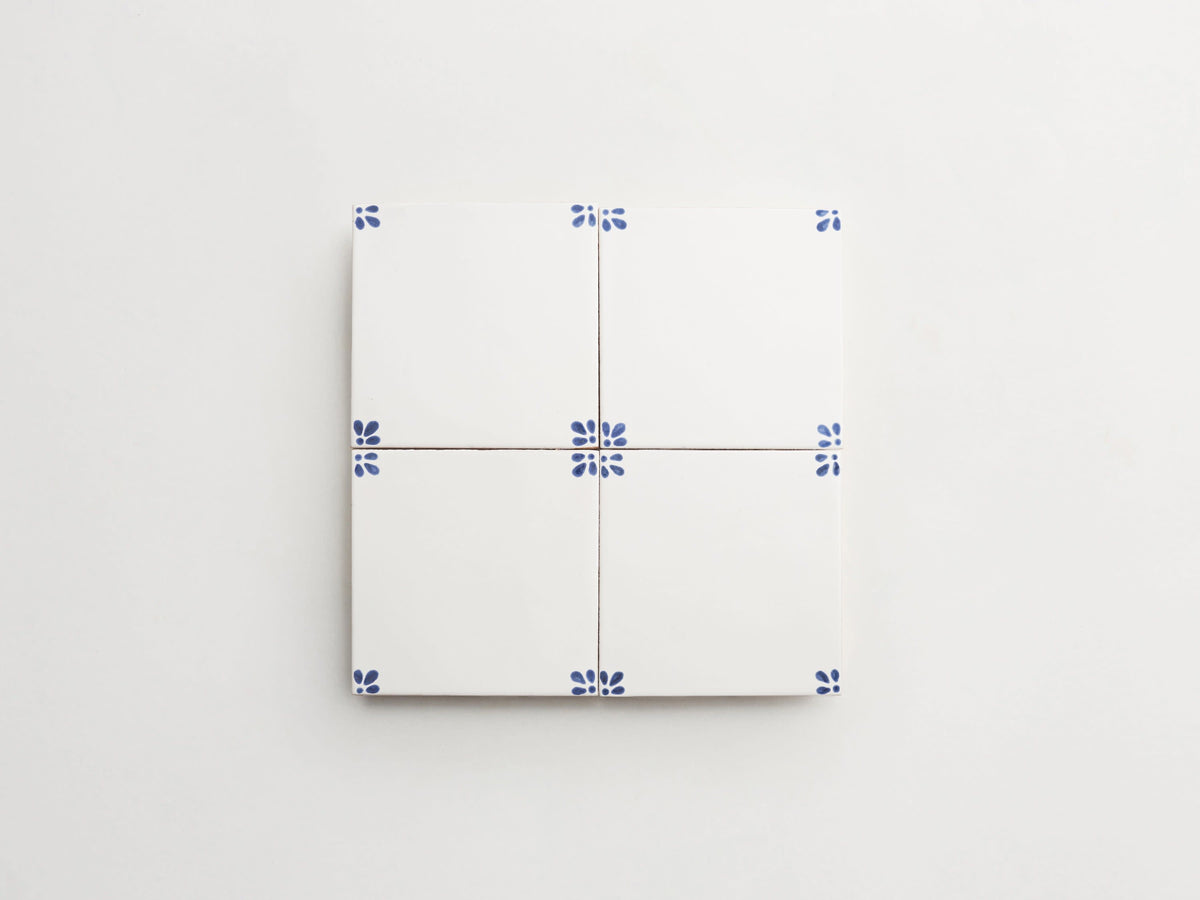 hand painted ceramic blue tile majolica de delft clé | clé tile
