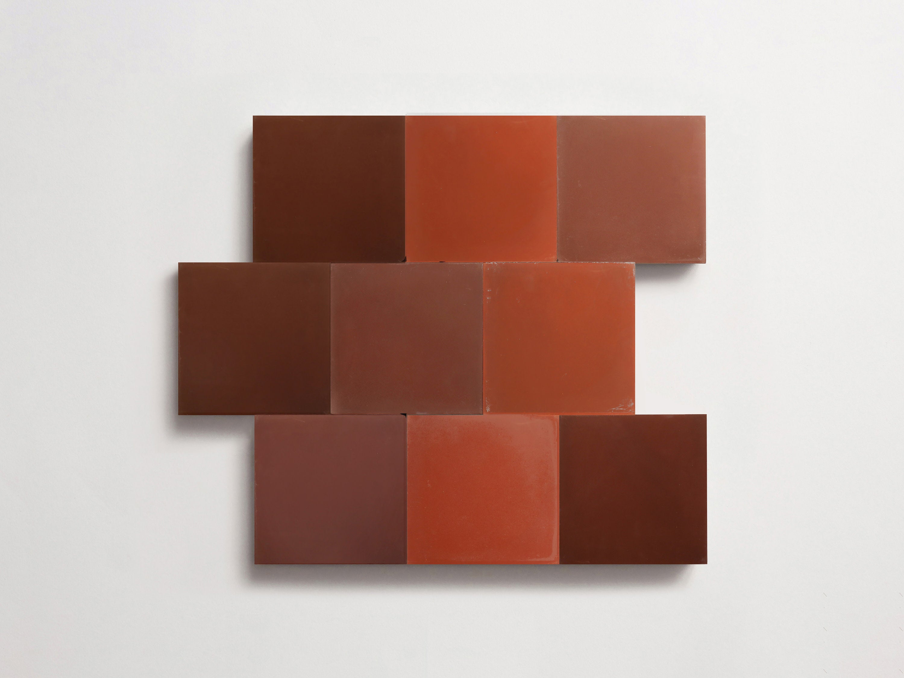 4x4 square | red, brown | checkerboard cement tile | clé – clé tile