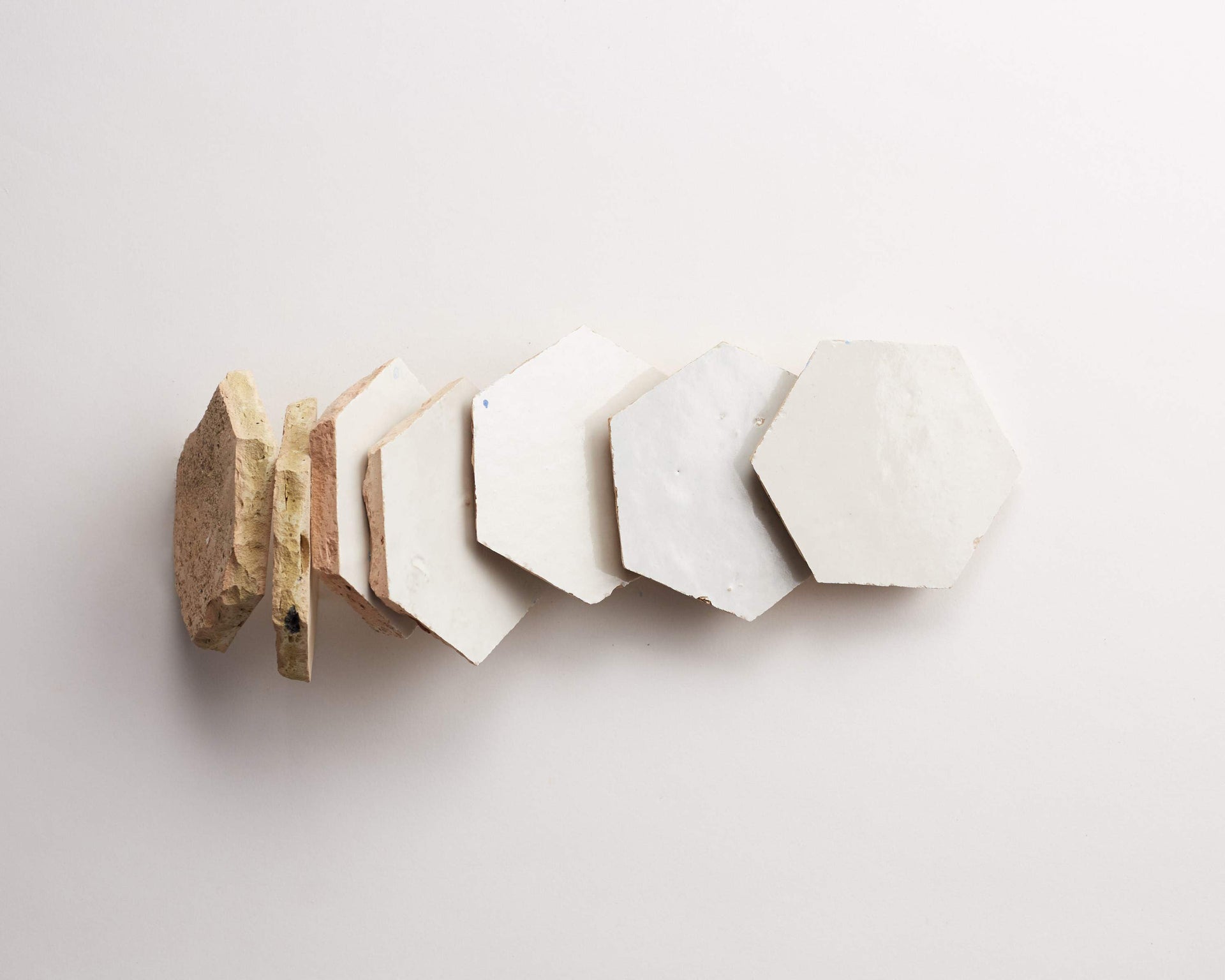 white zellige tile | weathered white hexagon | clé | clé tile