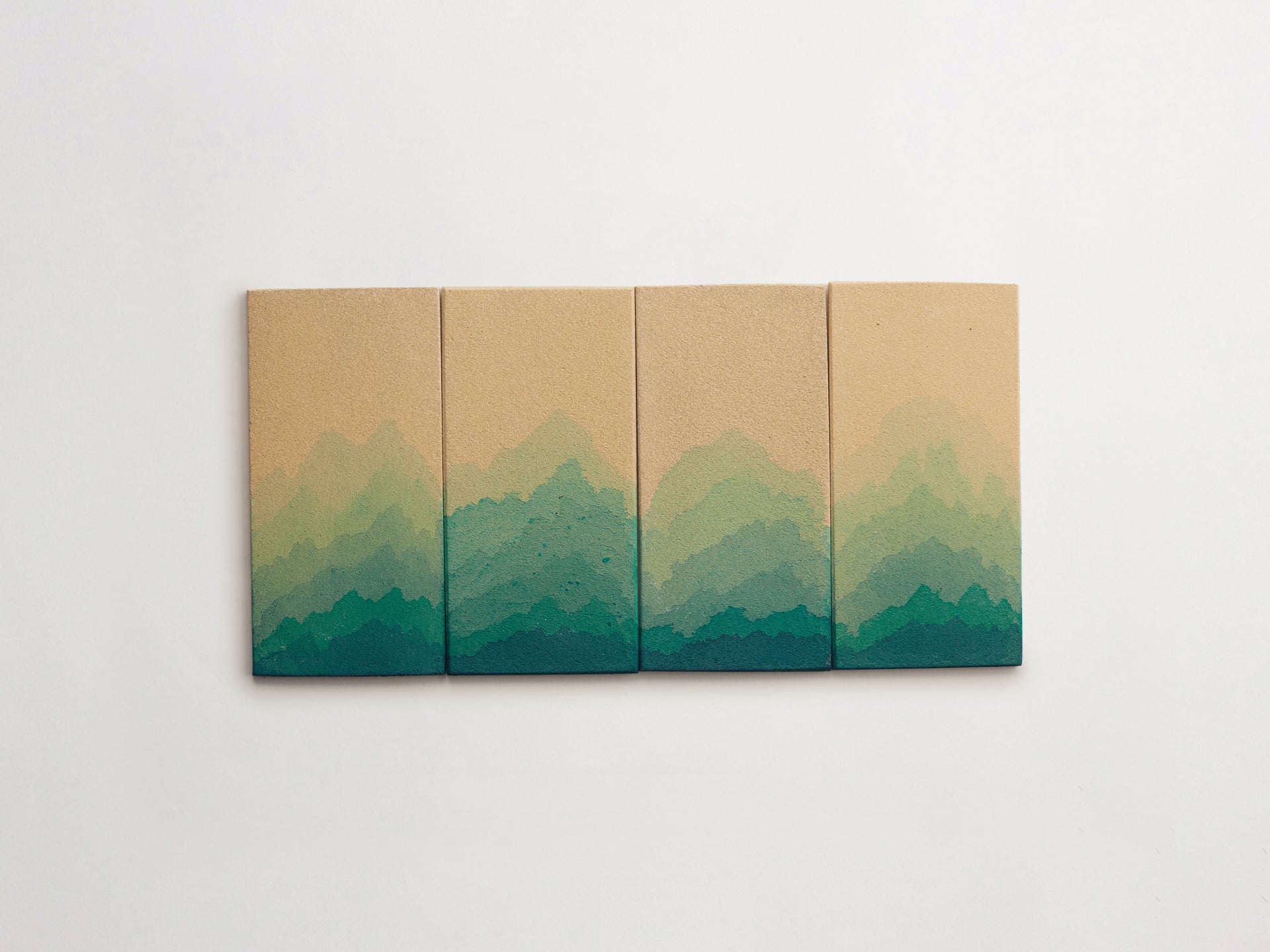 Ceramic Shibori Tile | Natural 8x4 | Teal Dip | clé tile