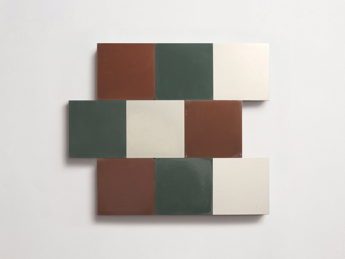 4x4 square | brown, green, white | checkerboard cement tile | clé – clé ...