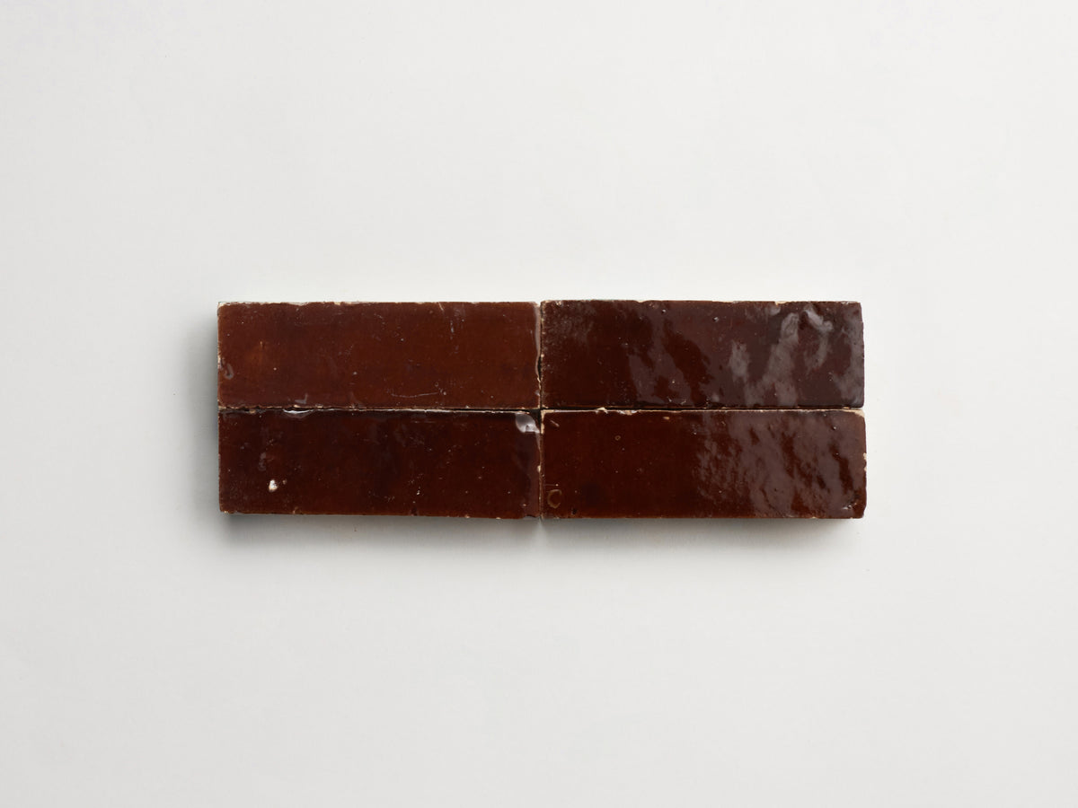 brown zellige tile | argan brown subway bejmat | clé | clé tile