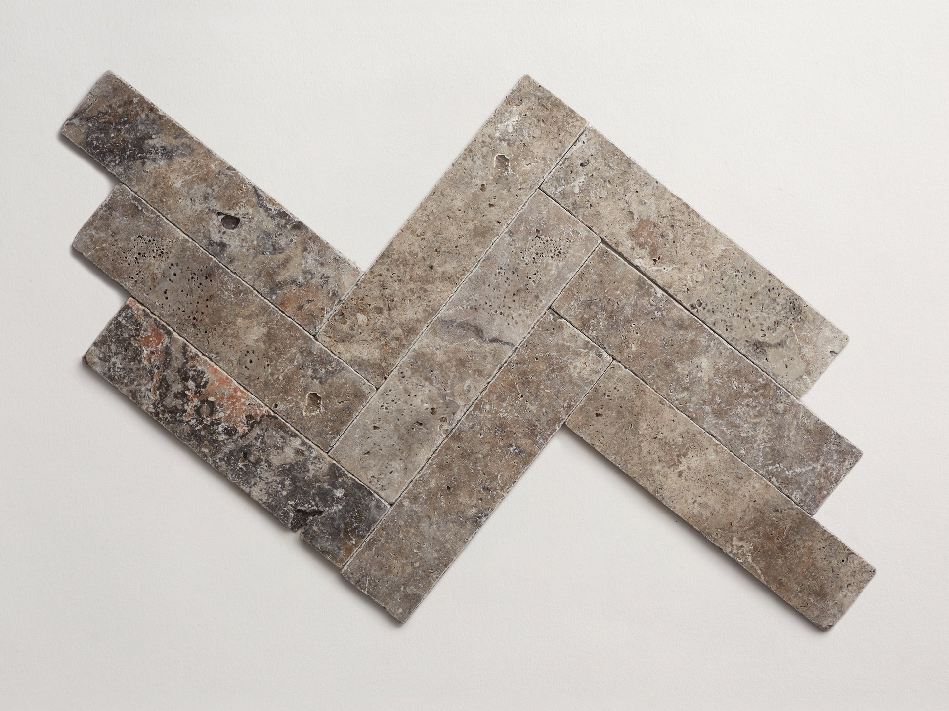 pantry pavers | tumbled travertine | 3x12 shale tile | clé