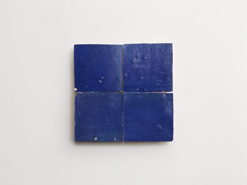 zellige tiles | ancient sea dark blue 4" square | clé | clé tile