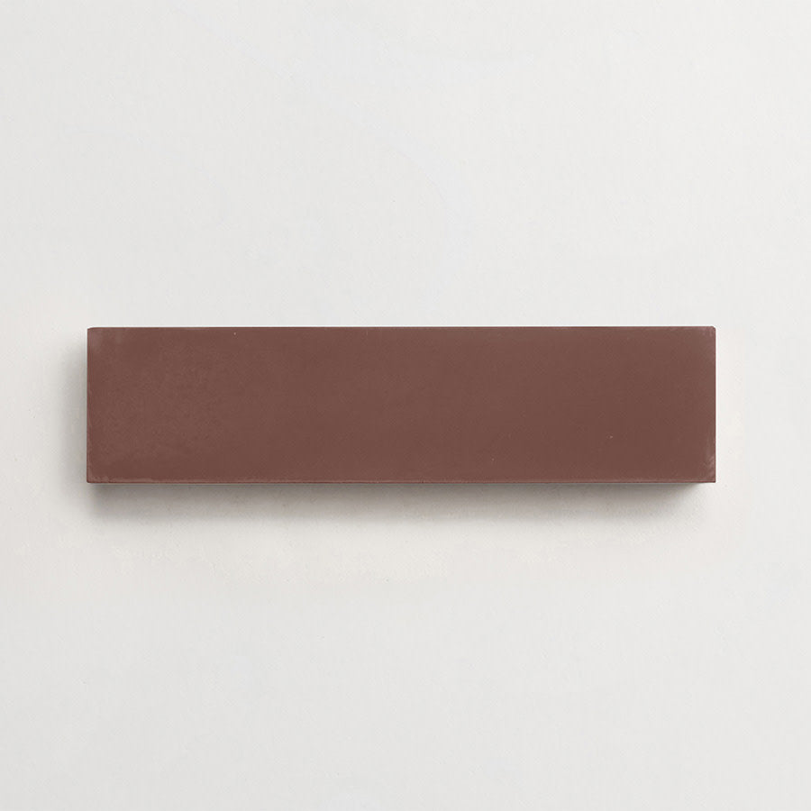 Cement tile | solid colors | 8x2 Rectangle | Fig Brown | clé