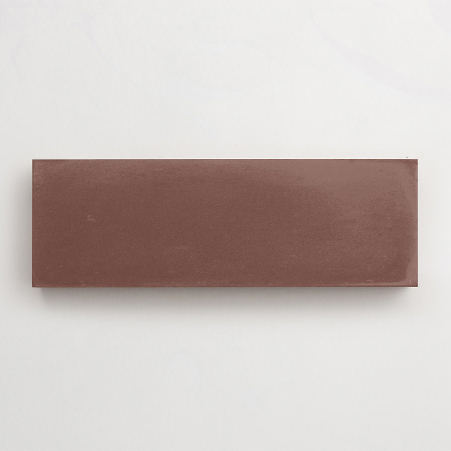 Cement tile | solid colors | 6x2 Rectangle | Fig Brown | clé