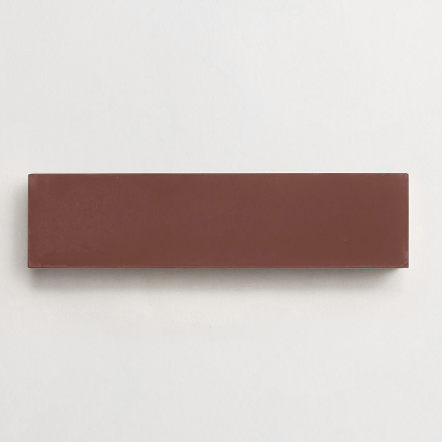 Cement tile | solid colors | 12x3 Rectangle | Chestnut Brown | clé