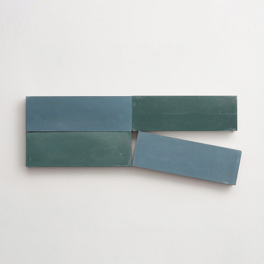 Cement Checkerboard Tile Bundle 6x2 | Blue, Forest Green | clé