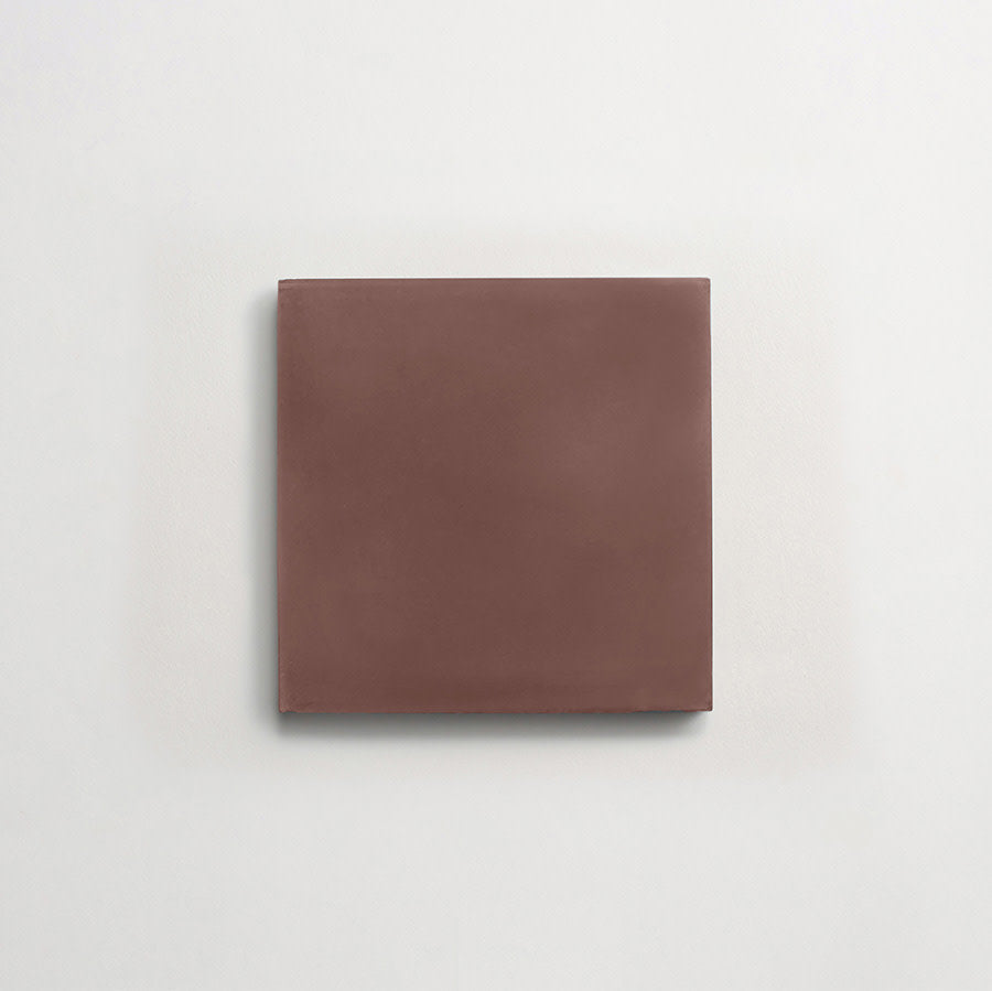 Cement tile | solid colors | 4x4 Square | Fig Brown | clé