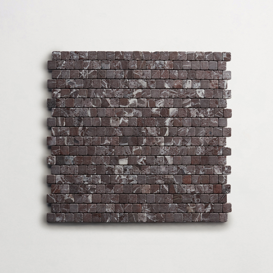 Lapidary stone micro-mosaics | ⅝" Tumbled Rosso Italiano|clé