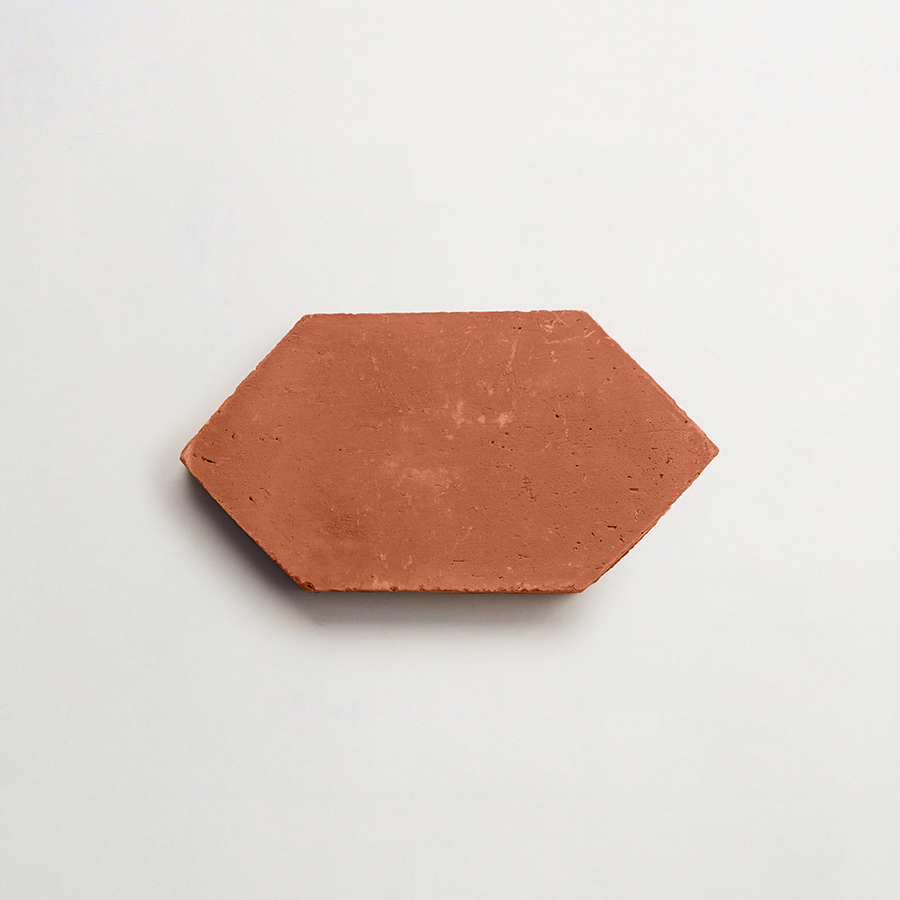 Terracotta Tile | 4" Hex | Unfinished Red | clé Tile