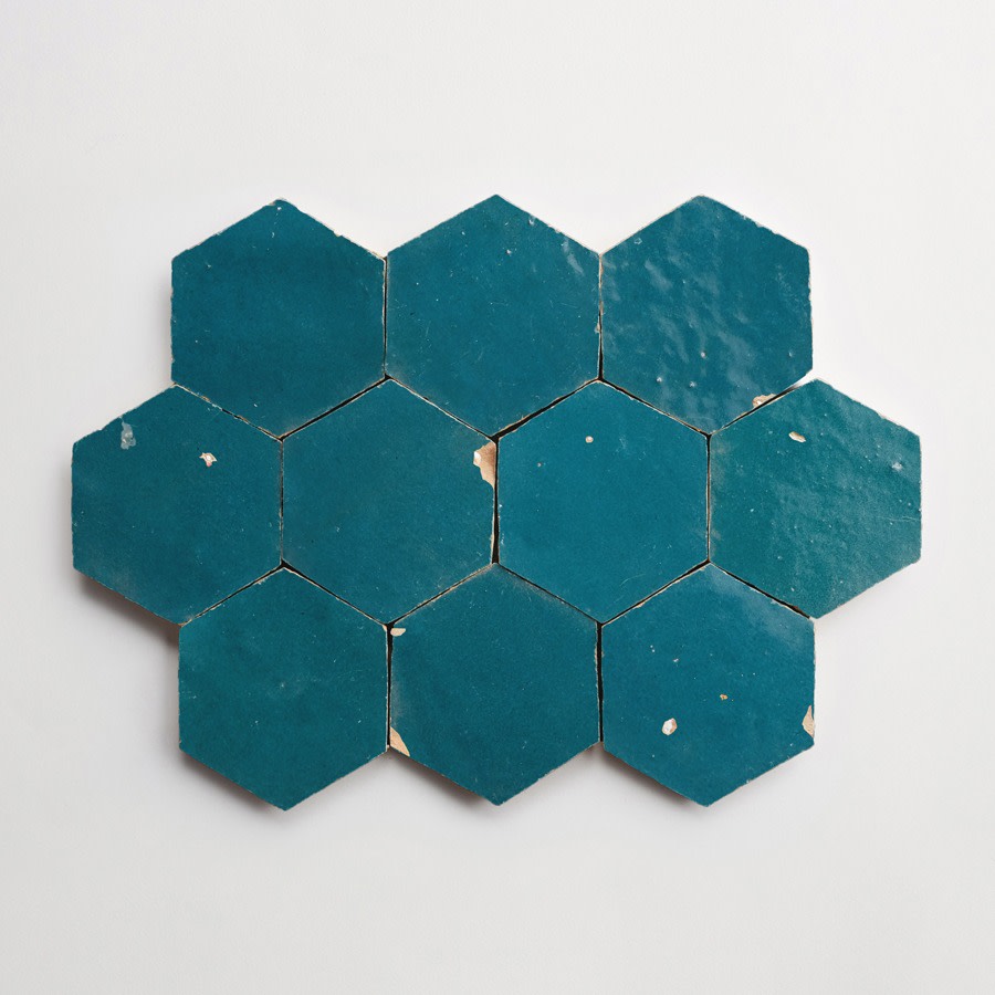 zellige tile | dark teal | fired opal hexagon | clé