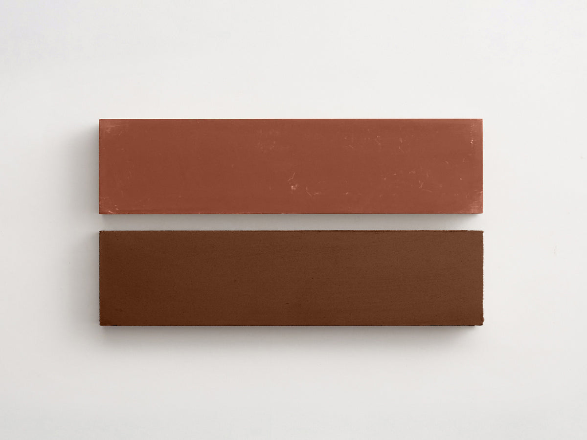 3x12 rectangle | brown | checkerboard cement tile | clé – clé tile