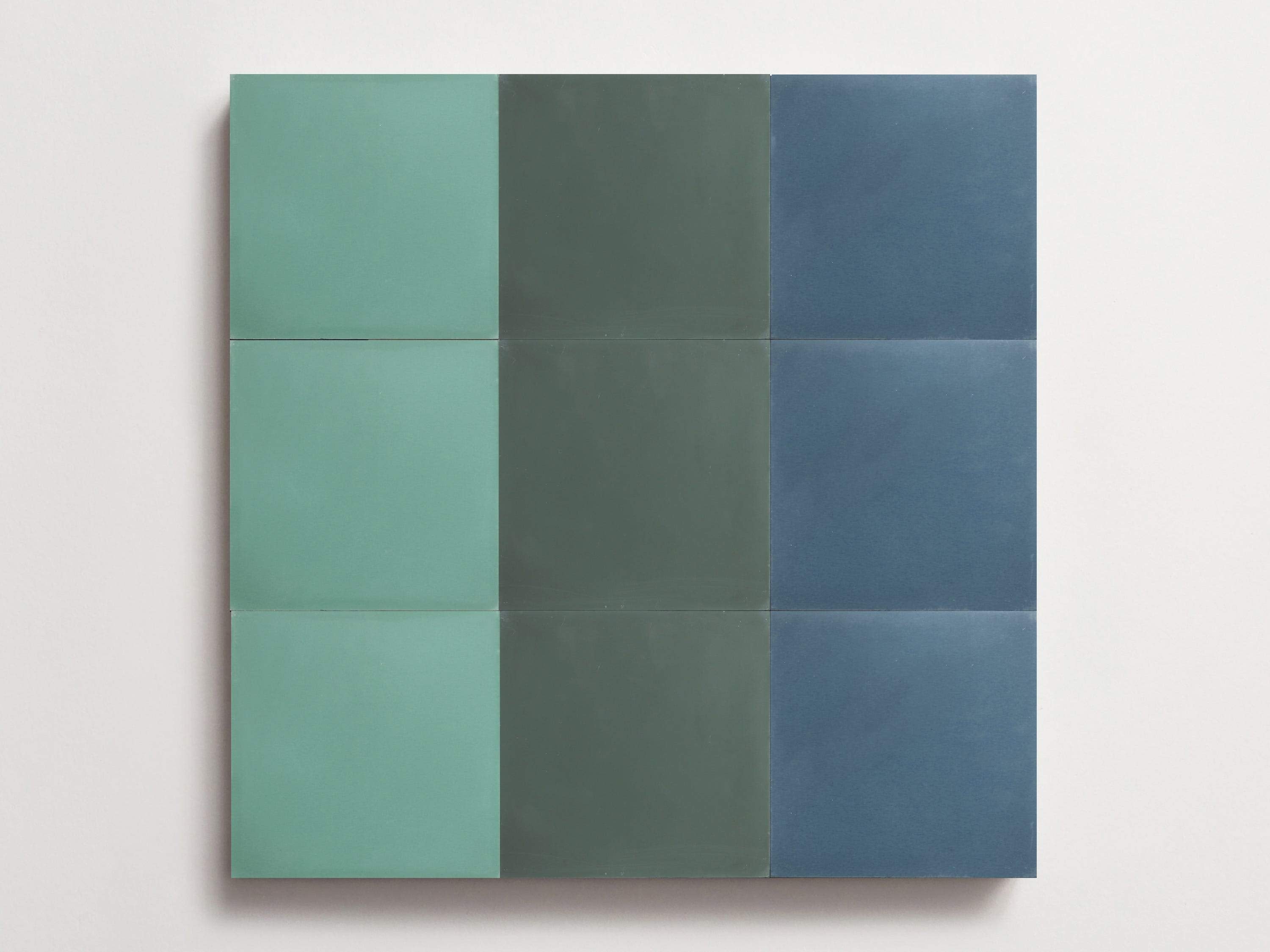 8x8 square | green & blue | checkerboard cement tile | clé – clé tile