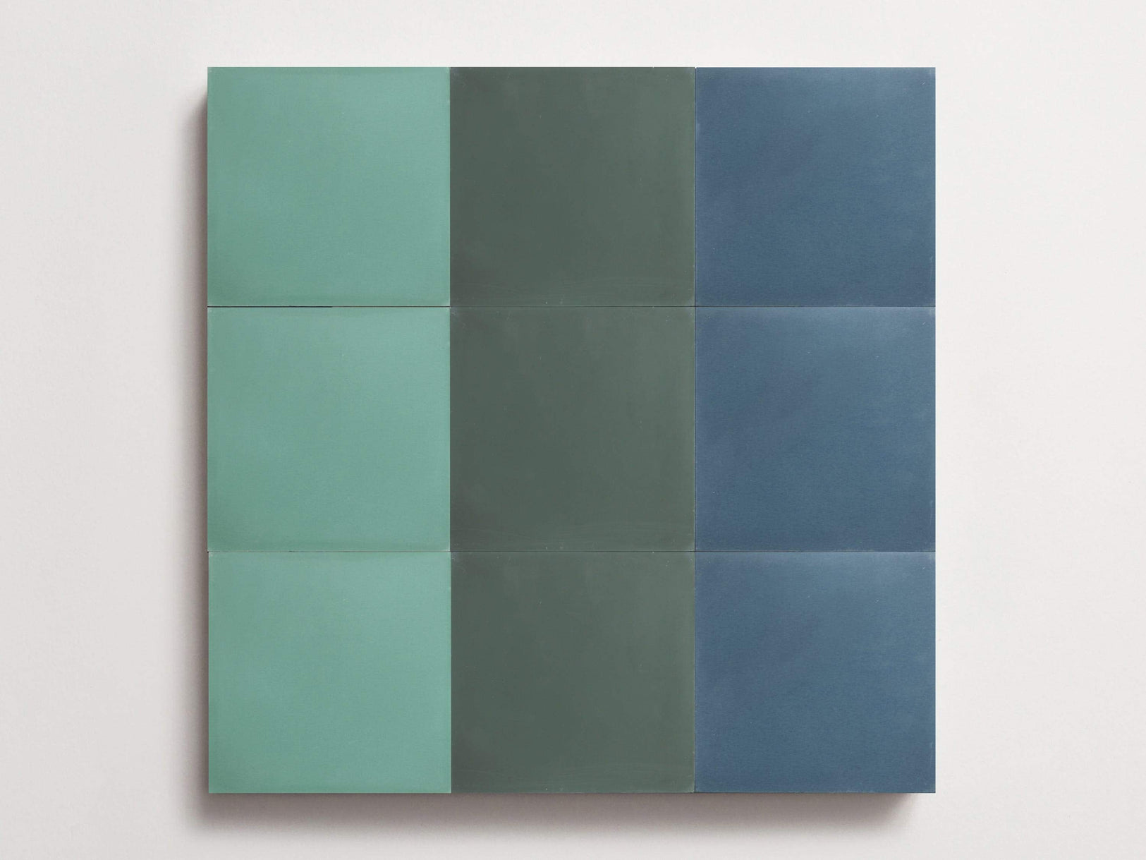 8x8 square | green & blue | checkerboard cement tile | clé – clé tile