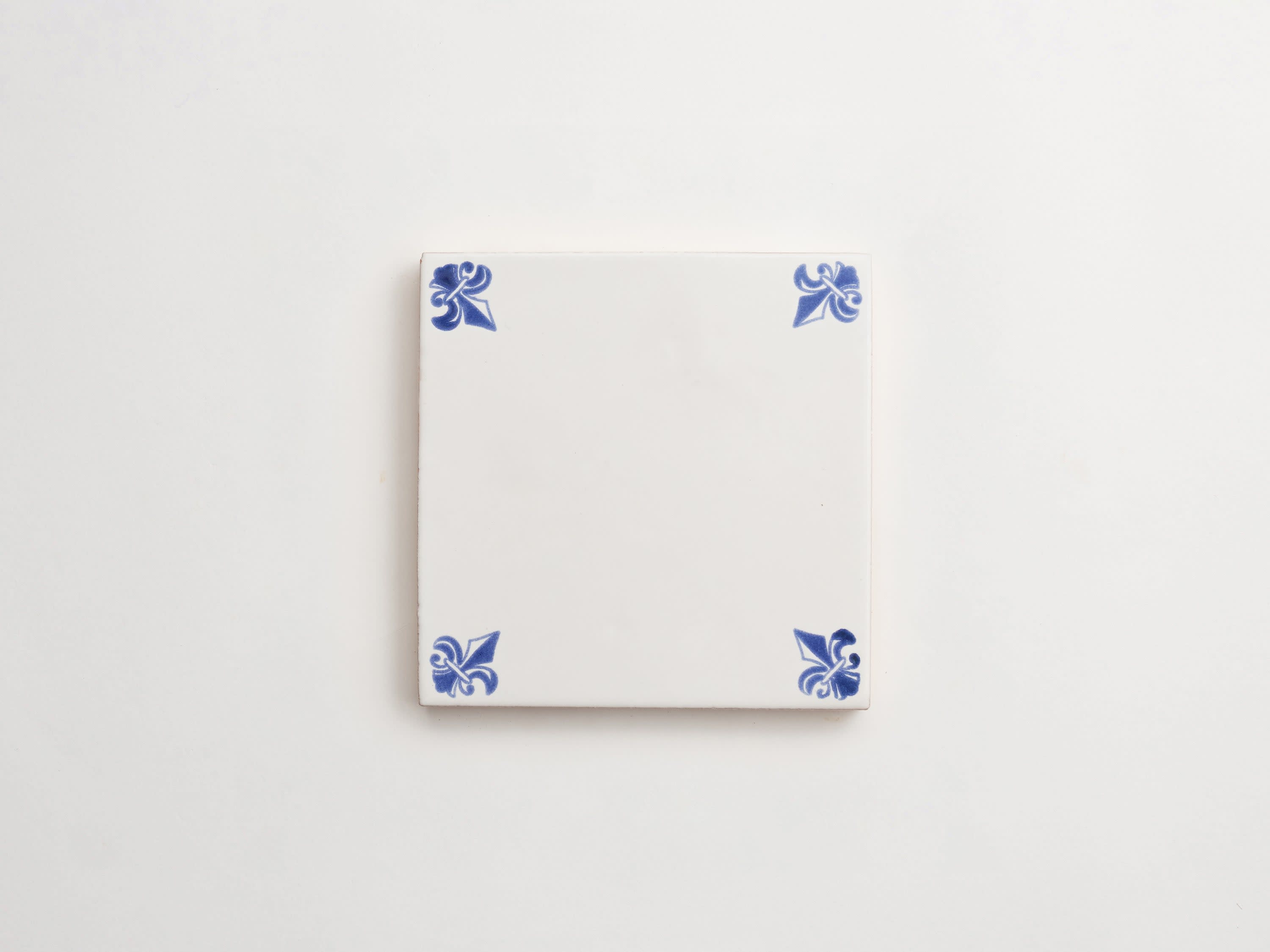 fleur de lys painted corner tile ceramic delft square – clé tile