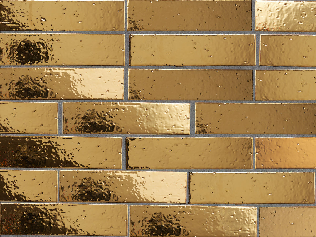 modern farmhouse brick tile | gilt gold gloss | 9.5 x2.5 – clé tile