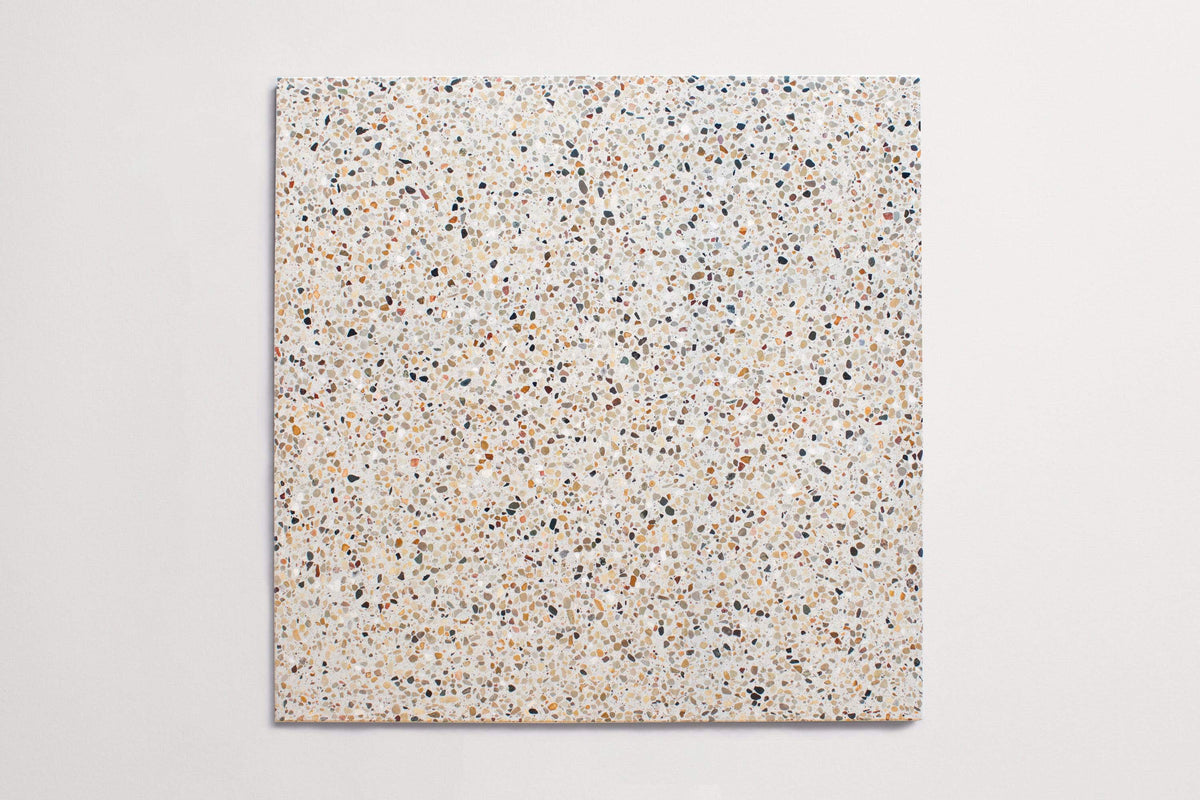 clé tile | forage terrazzo | cement | white | square 24x24