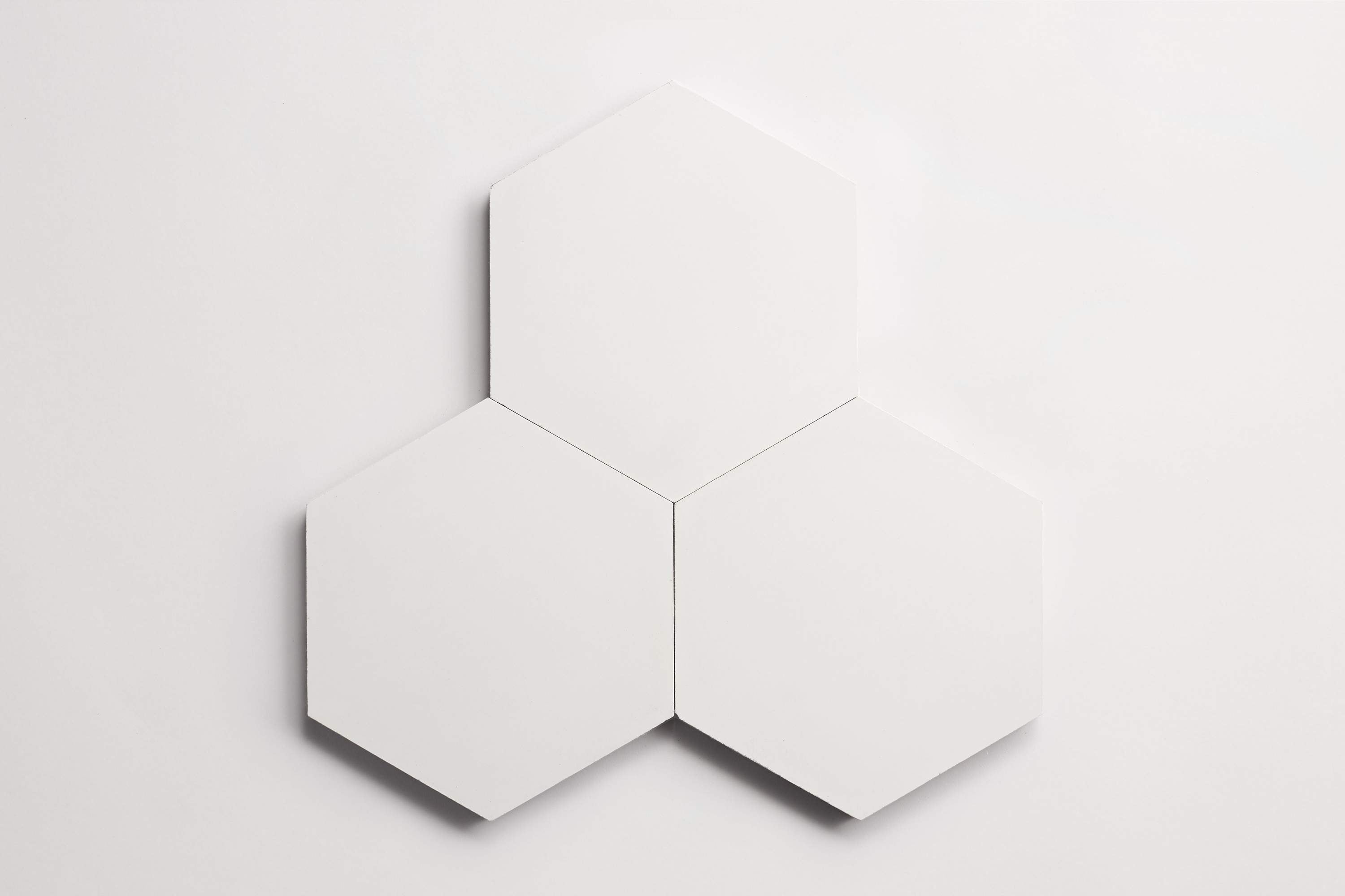 white solid | 8" hex | concrete cement | clé tile